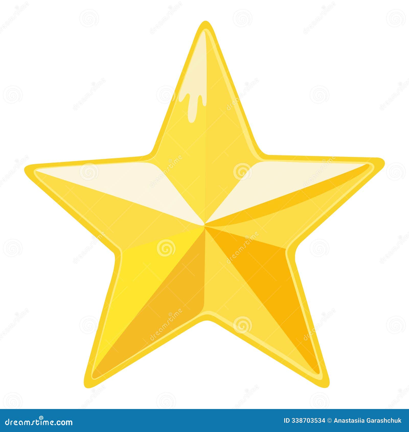 Shiny Gold Star. Vector Isolated Decorative Element Stock Vector ...