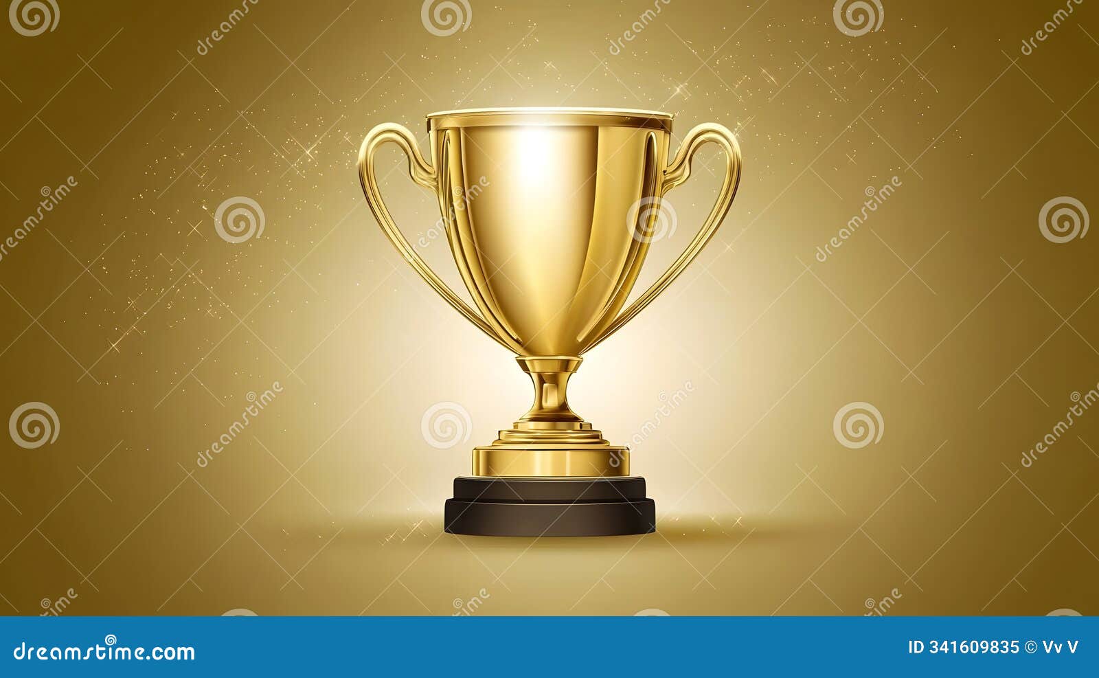 Shiny Gold Trophy with a Black Base Stock Image - Image of honor, award ...