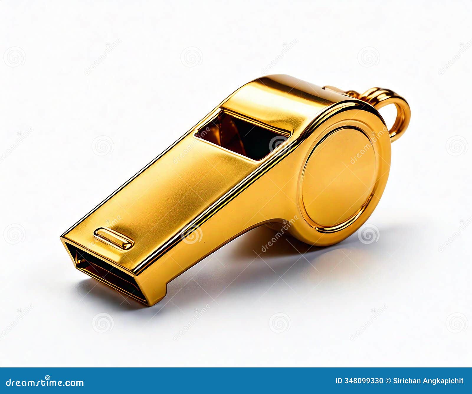 Shiny Gold Whistle on a Clean White Background Stock Illustration ...