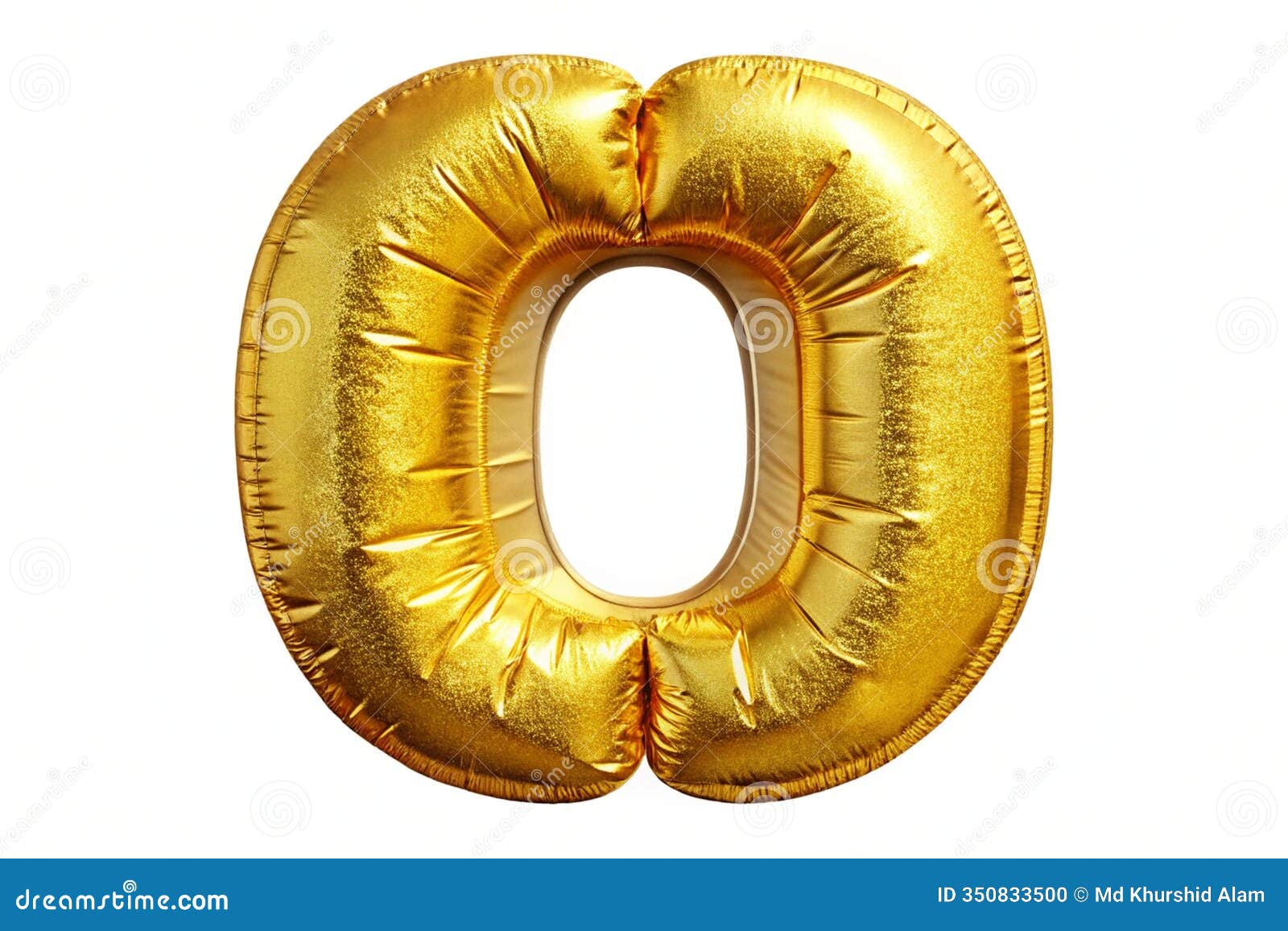 Shiny Gold Zero Balloon with Realistic Texture and Elegant Reflective ...