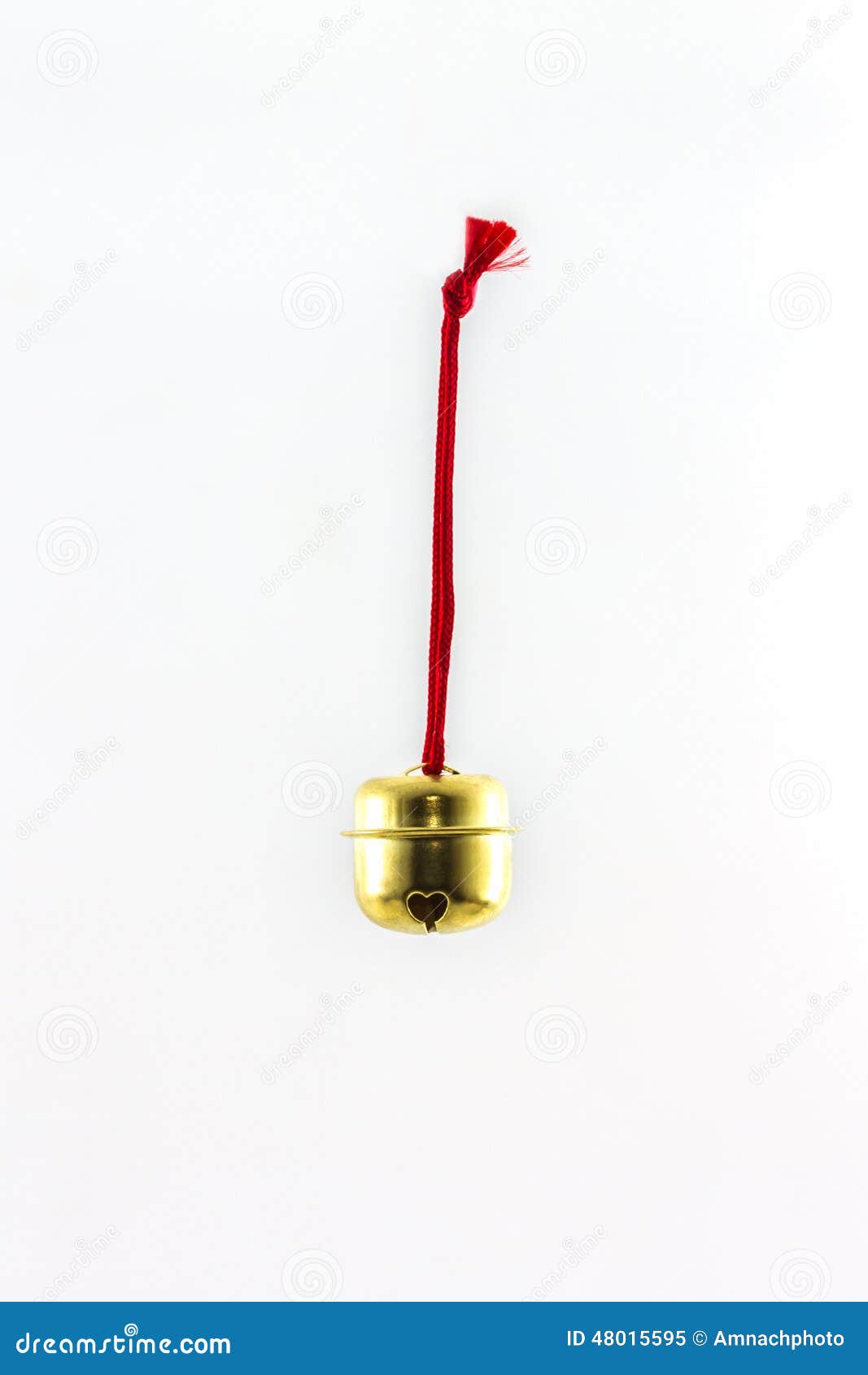Shiny Golden Bell on White Background Stock Image - Image of jingle ...