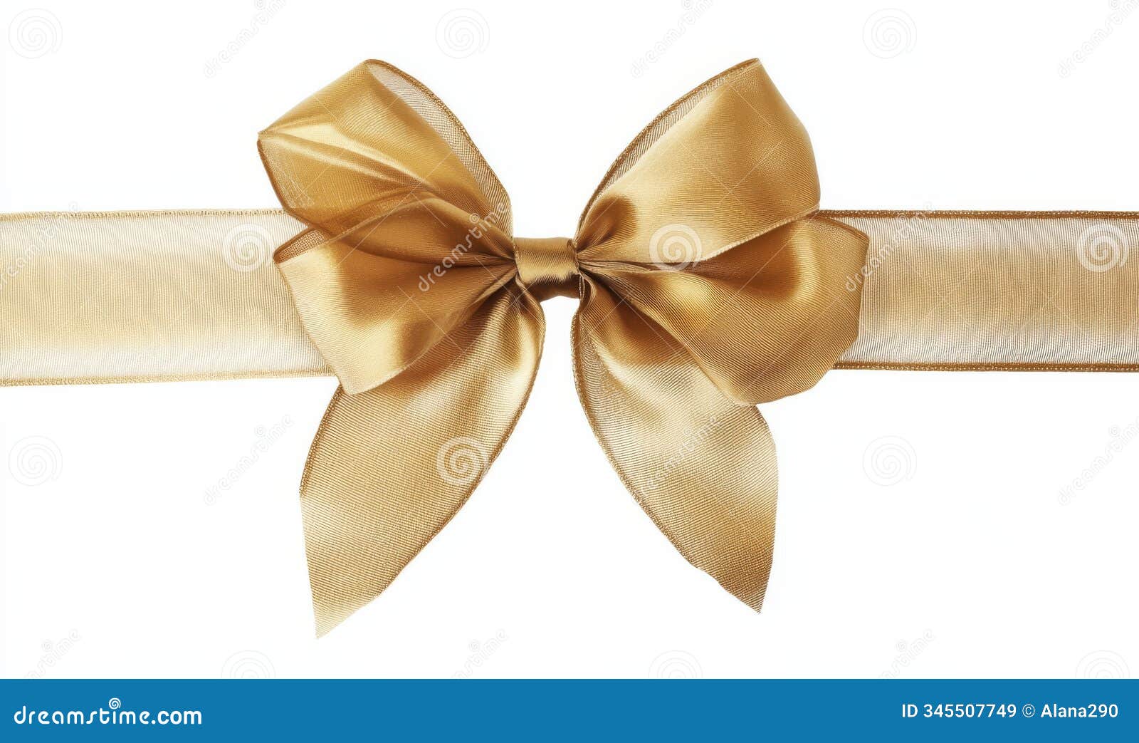 Shiny Golden Bow with Ribbons on White Background Stock Illustration ...