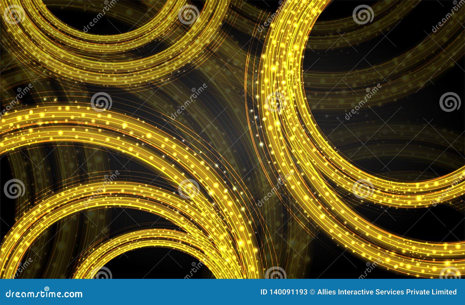 Shiny Golden Circular Arc Abstract Background Stock Illustration ...