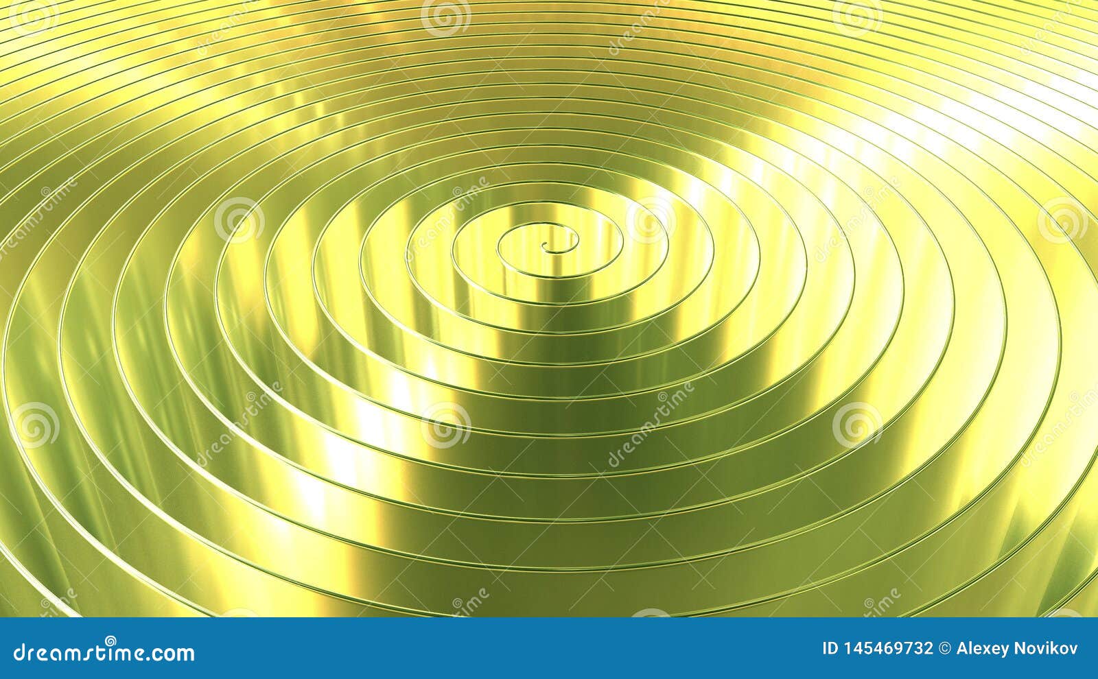 Shiny Golden Coil. 3D Rendering Stock Photo - Image of helical, energy ...