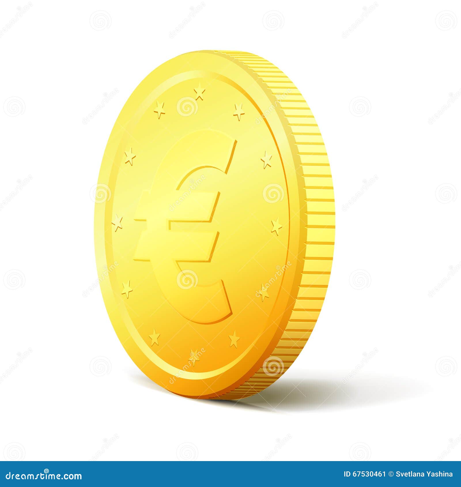 Shiny Golden Coin. Vector Illustration Stock Vector - Illustration of ...