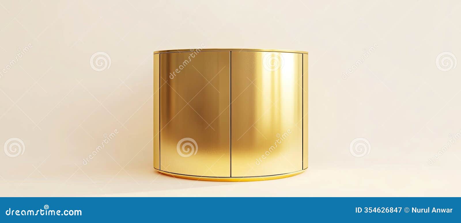 "GOLDEN CYLINDER PODIUM with GLOSSY FINISH on WHITE BACKGROUND" Stock ...