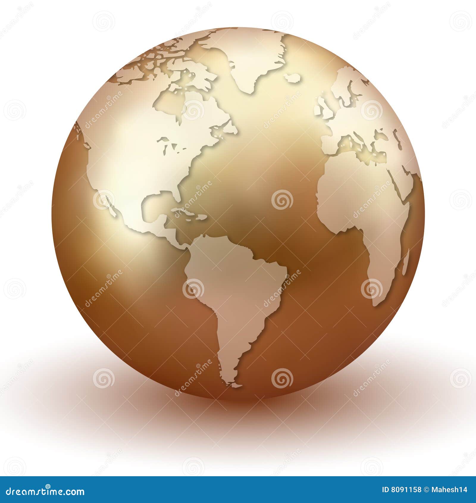 Shiny Golden Earth stock illustration. Illustration of metal - 8091158