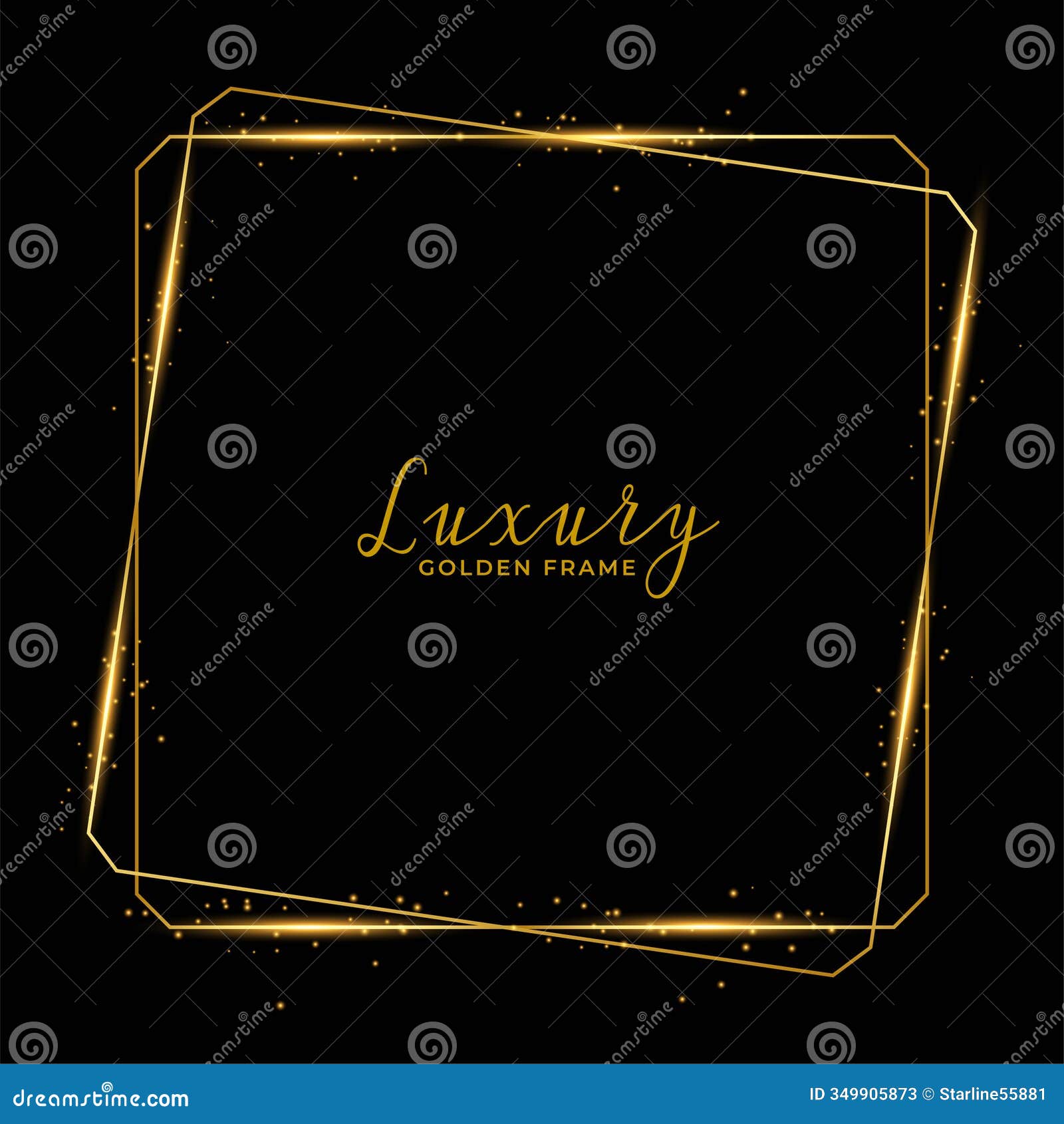 Shiny Golden Frame with Glows Stock Vector - Illustration of vector ...