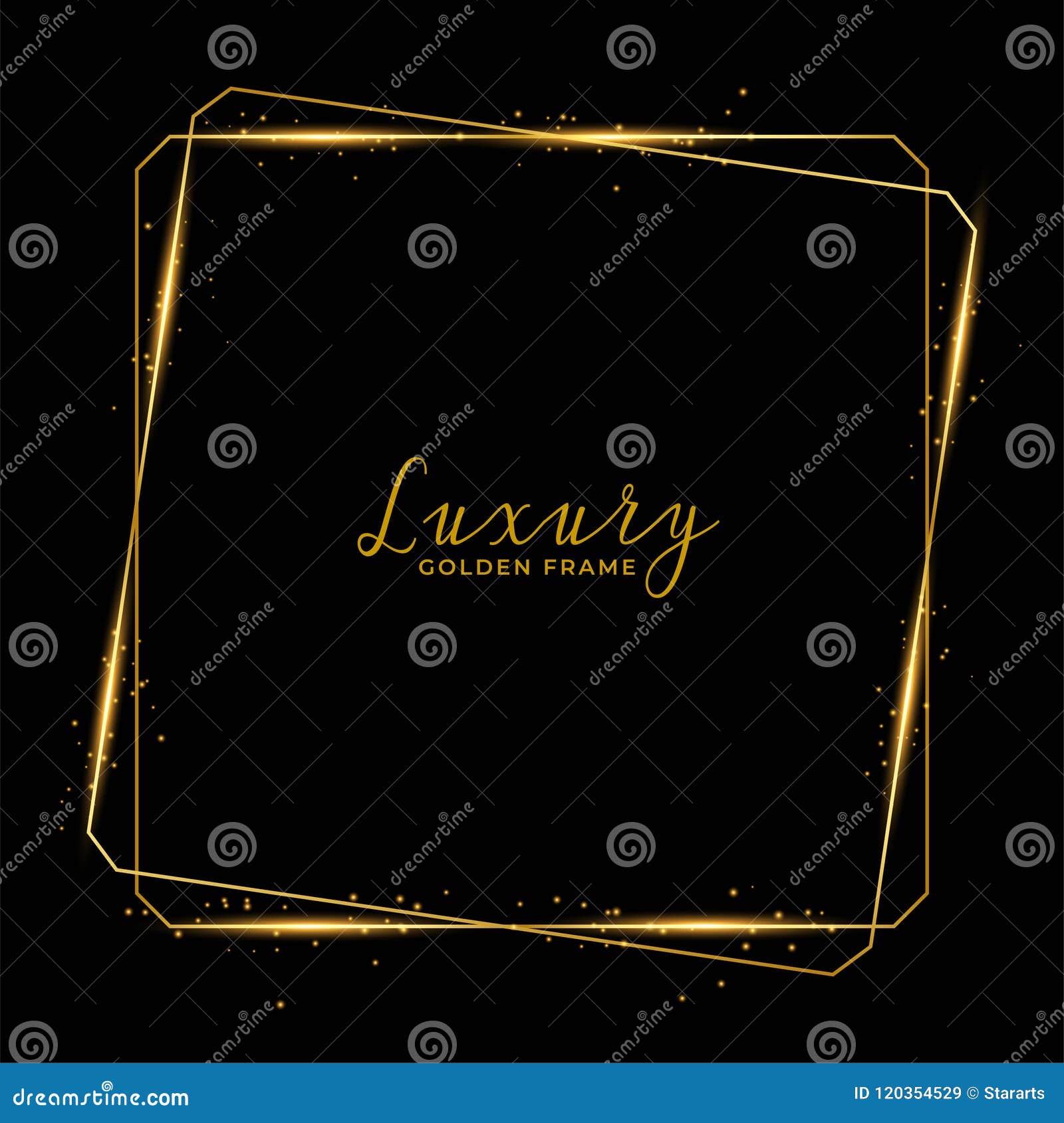 Shiny Golden Frame with Glows Stock Vector - Illustration of layout ...