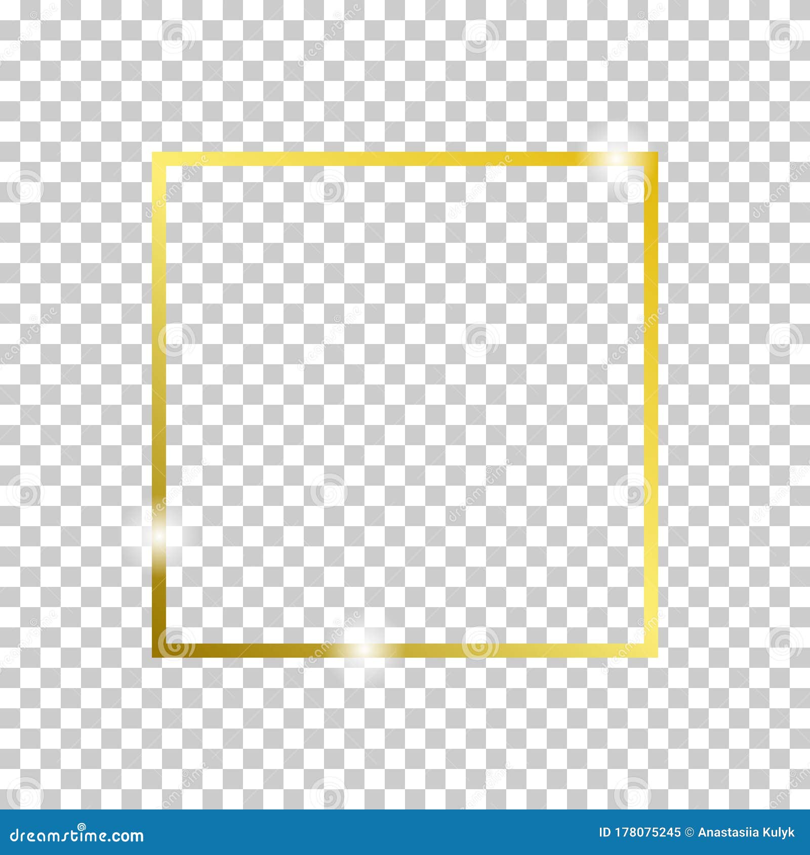 Shiny Golden Frame on Transparent Background Stock Vector ...