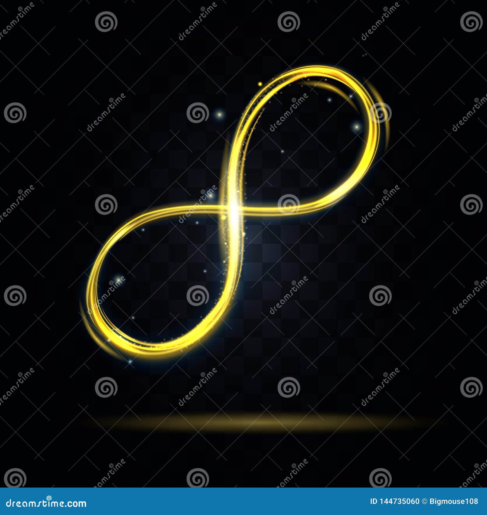 Shiny Golden Infinity Symbol On A Dark Background. Vector ...