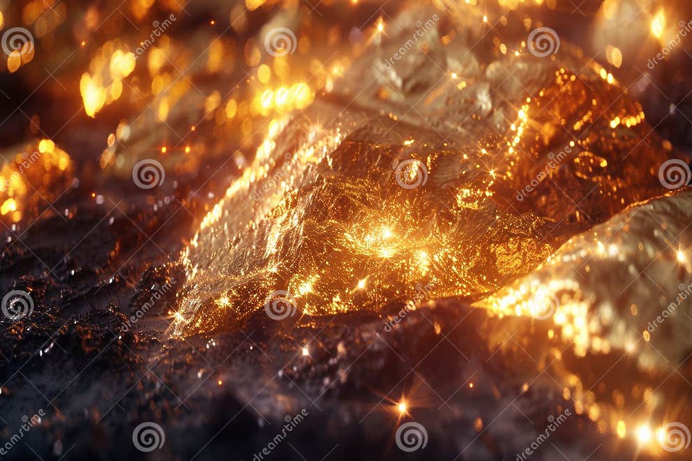 A Mesmerizing Display of Shiny Golden Textures Reflecting Vibrant Light ...