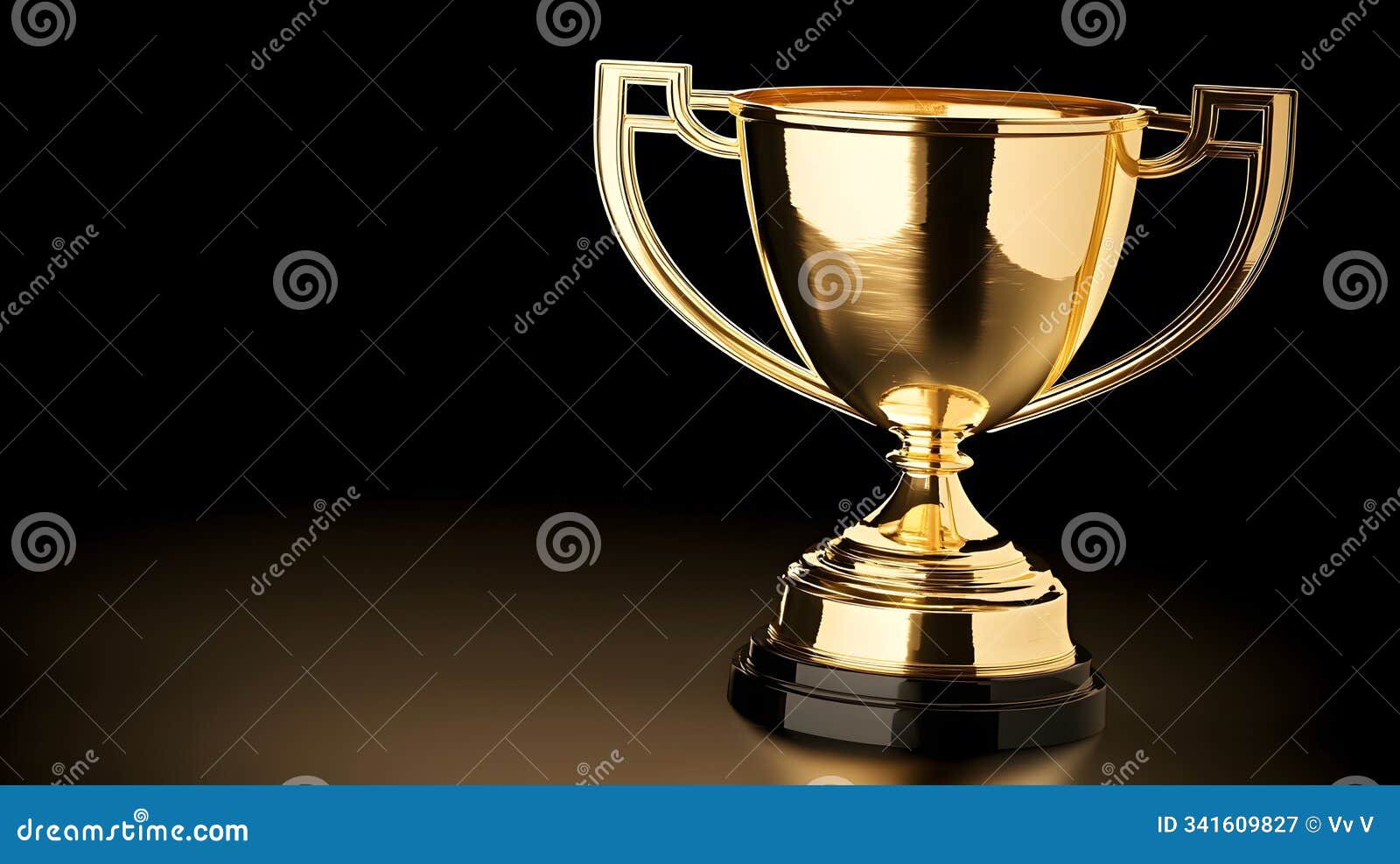 Shiny Golden Trophy on a Dark Background Stock Image - Image of glossy ...