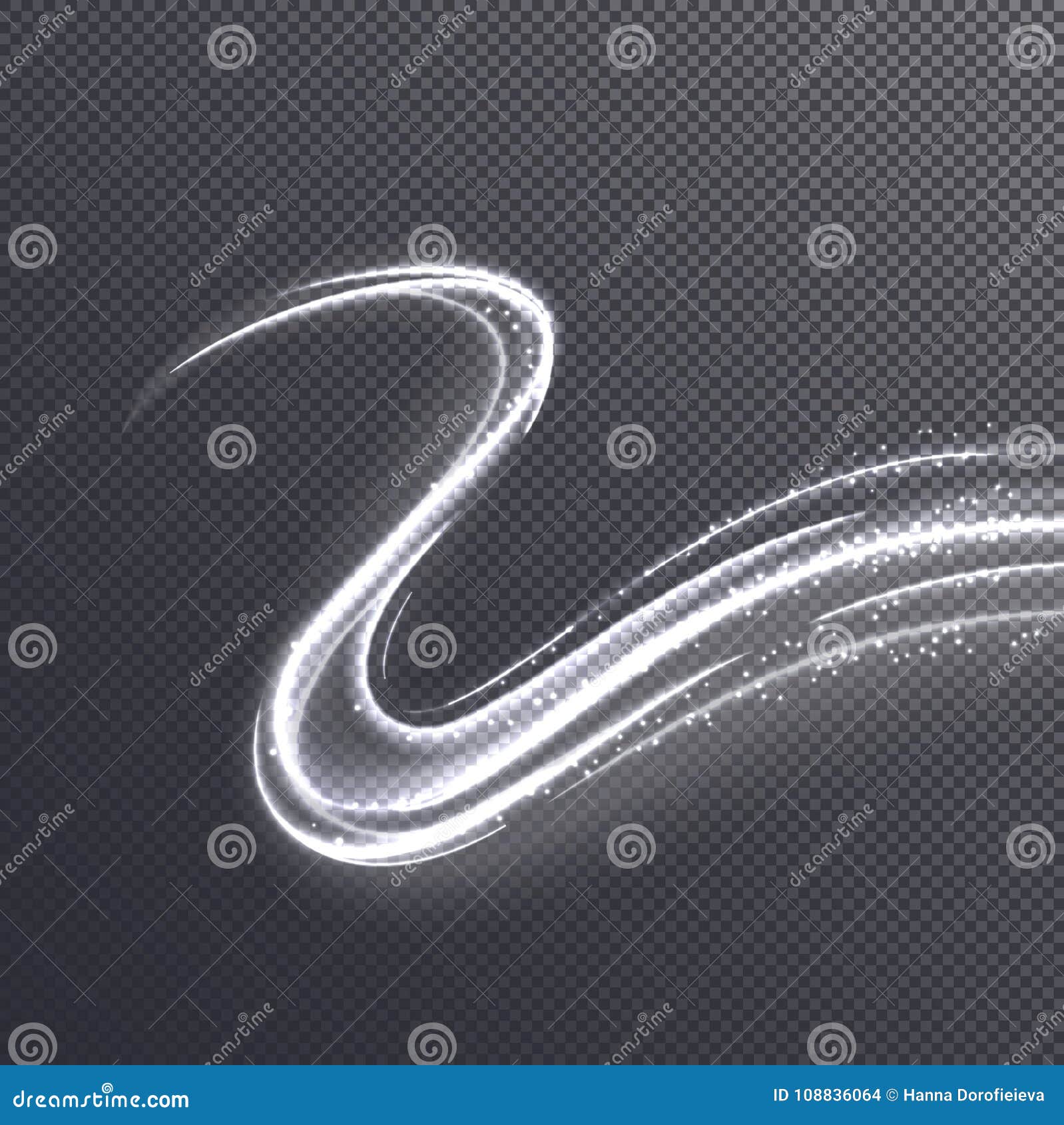 Shiny Golden Wave Effect on Transparent Background. Vector Illustration ...