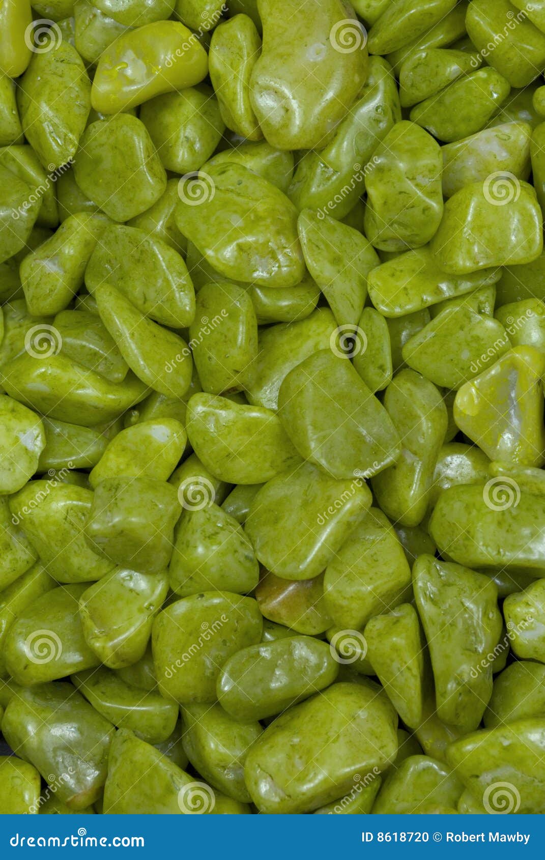 Shiny Green Pebbles stock photo. Image of light, shiny - 8618720