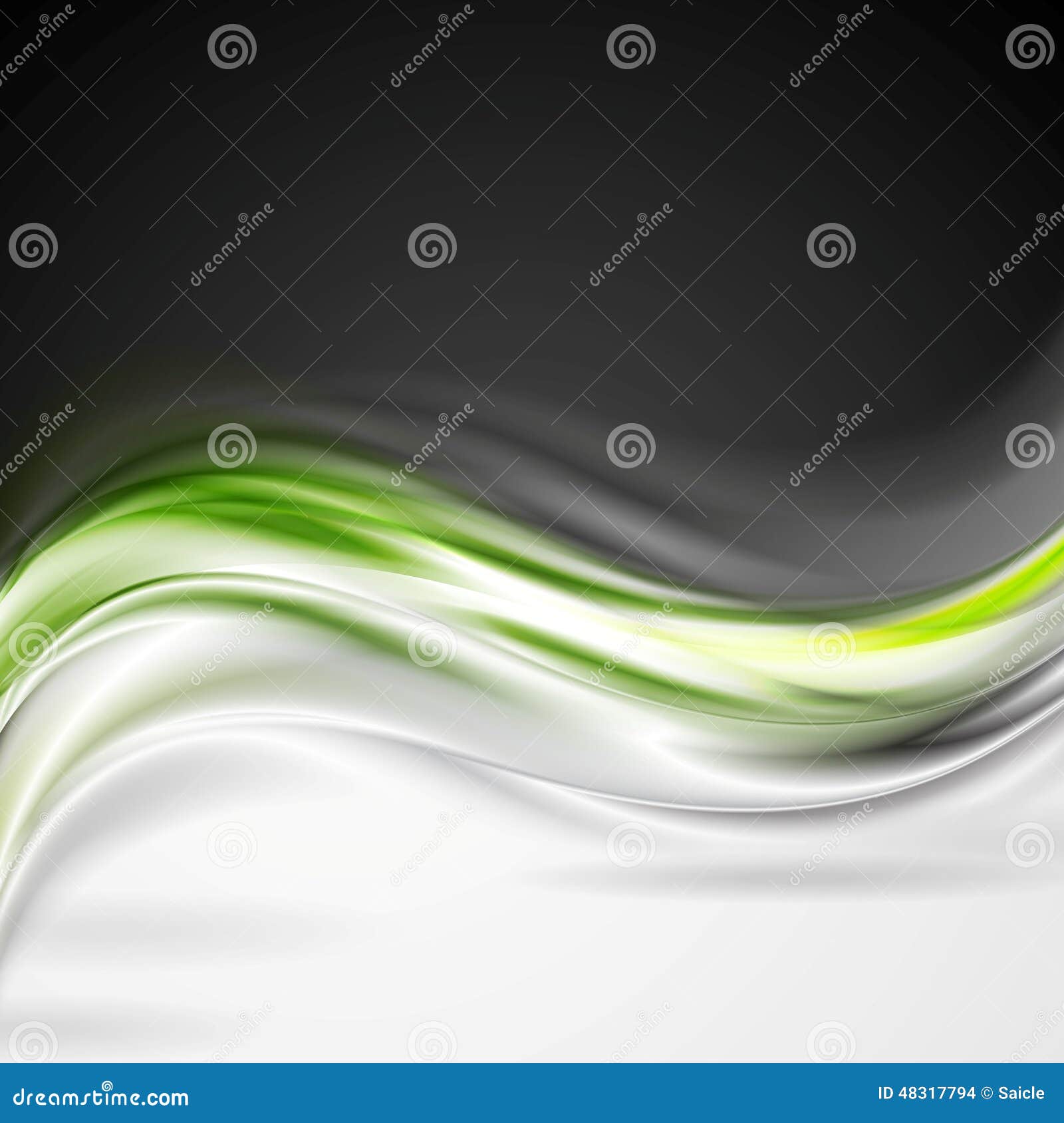 Shiny Green Iridescent Wavy Background Vector Illustration ...