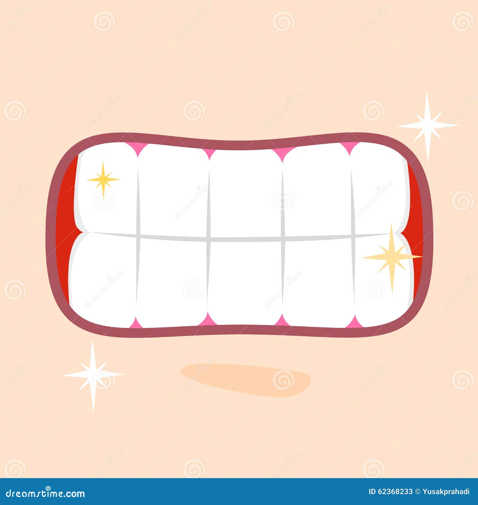 Shiny Healthy Teeth Close Up Stock Vector - Illustration of vector ...