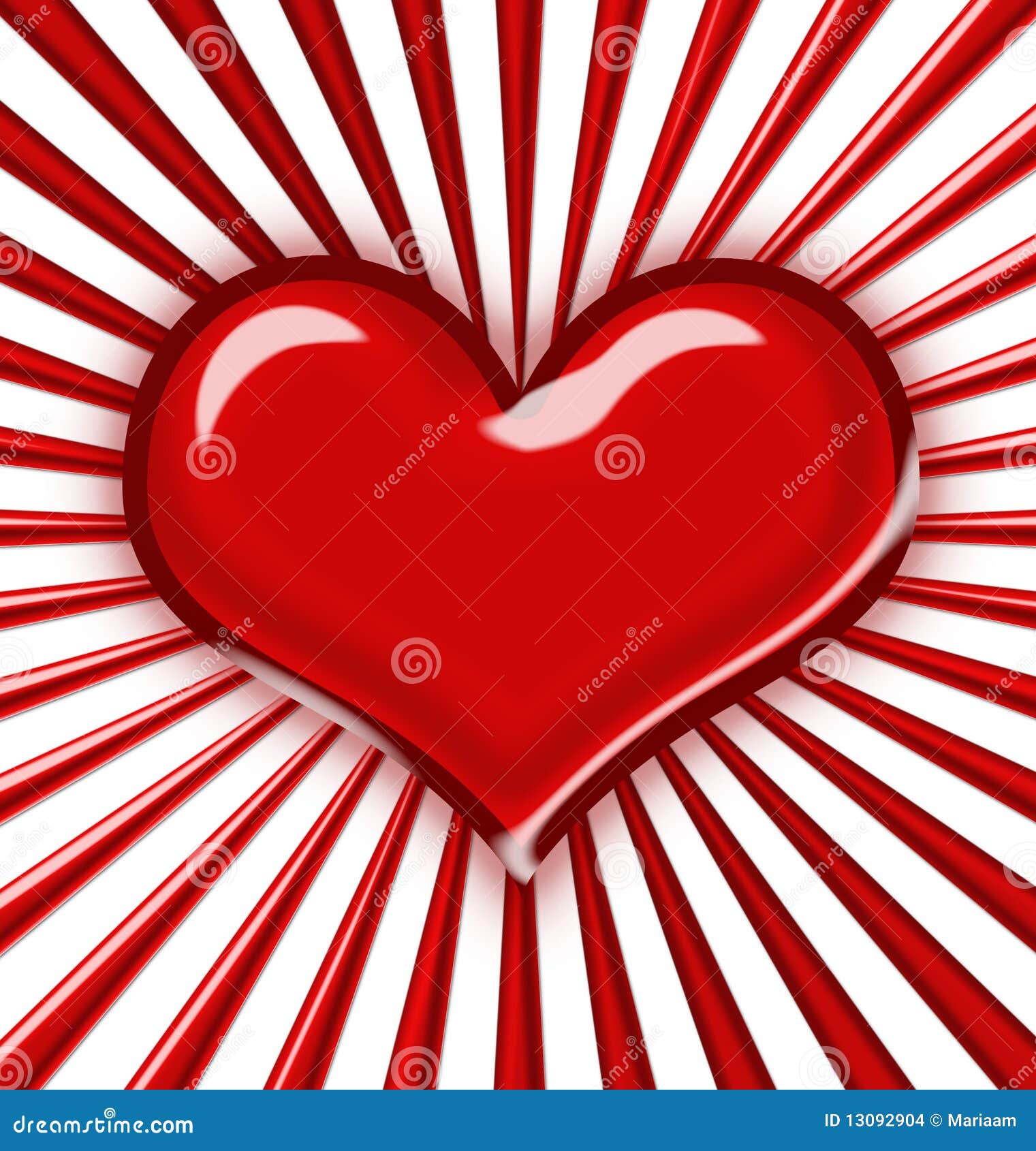 Shiny heart with rays stock illustration. Illustration of background ...