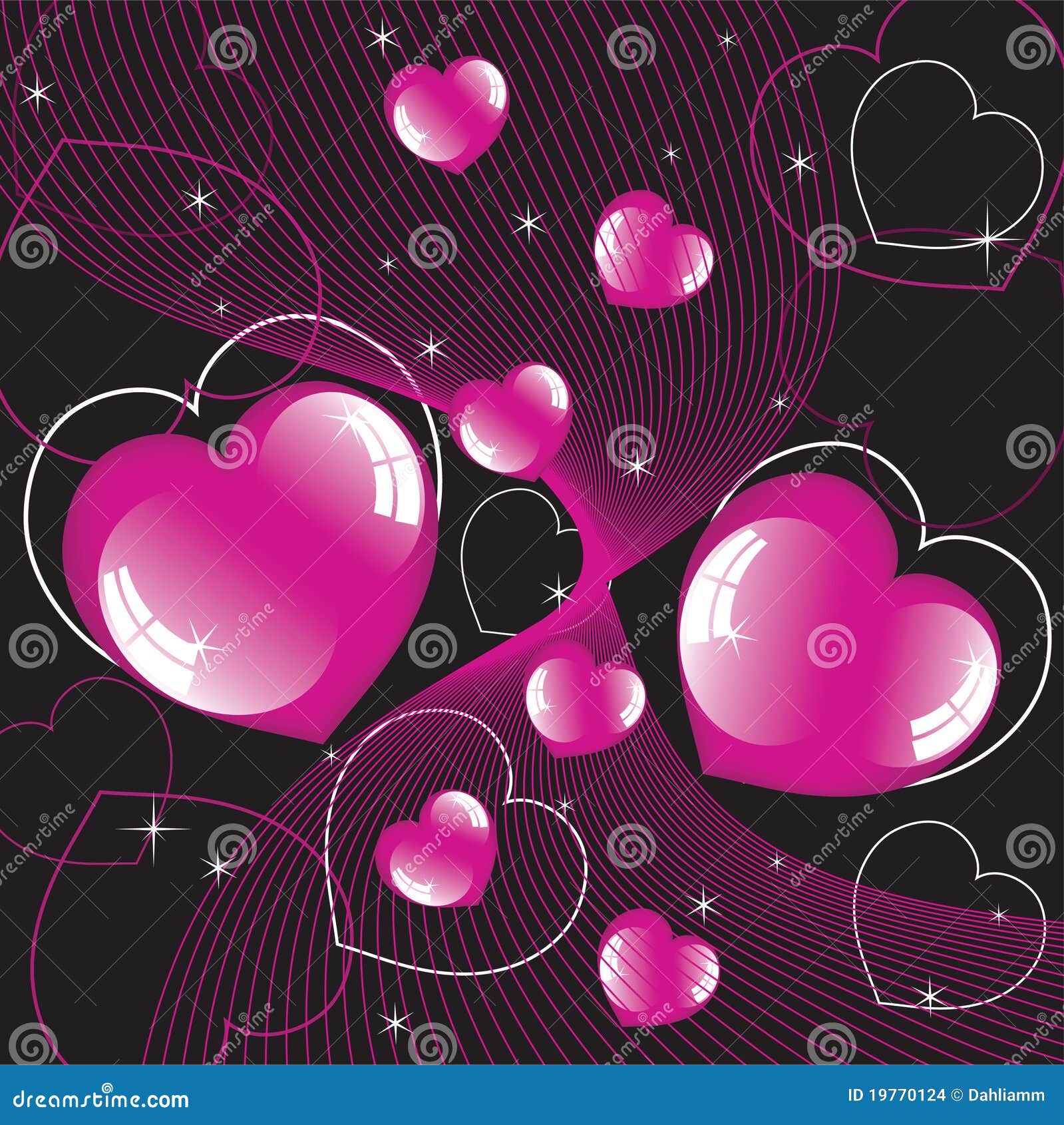 Shiny hearts stock vector. Illustration of romance, shape - 19770124