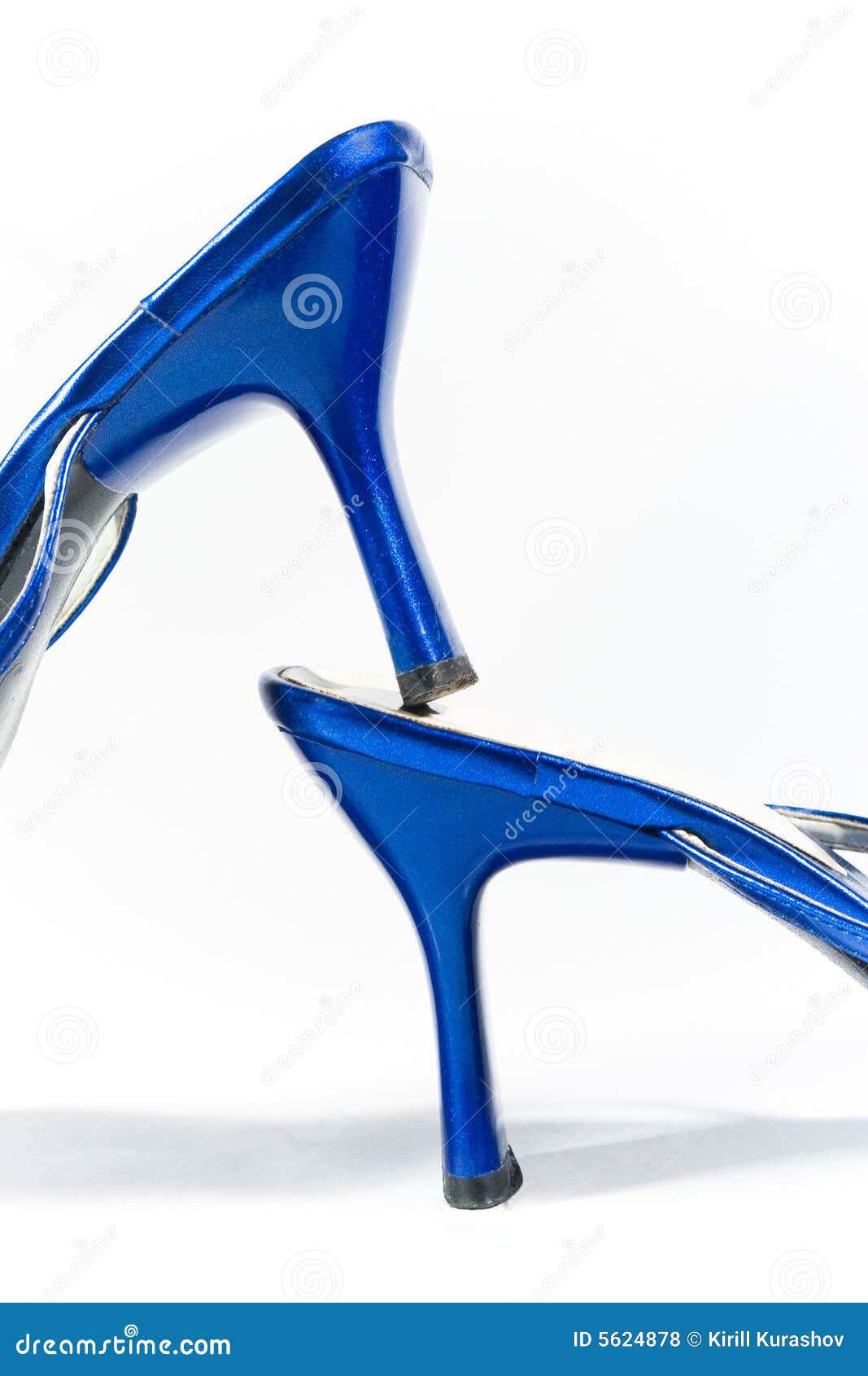 Shiny heels of blue shoes stock photo. Image of high, fancy - 5624878