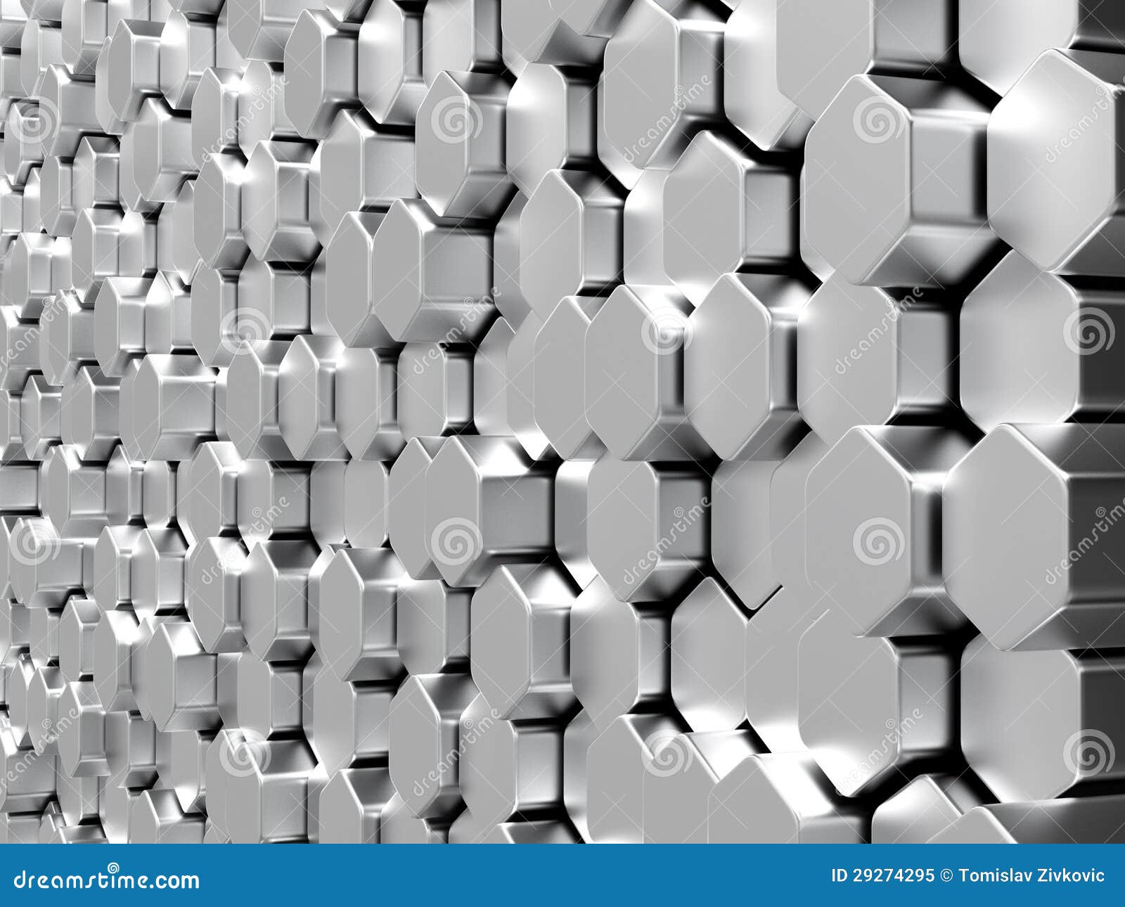 Shiny Hexagon Metal Bars Background Stock Illustration - Illustration ...