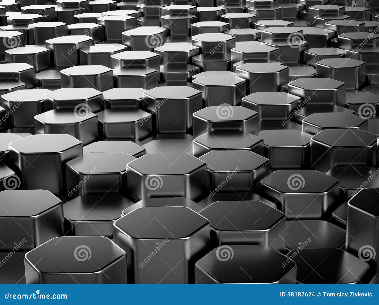 Shiny Hexagon Metal Bars Background Stock Illustration - Illustration ...