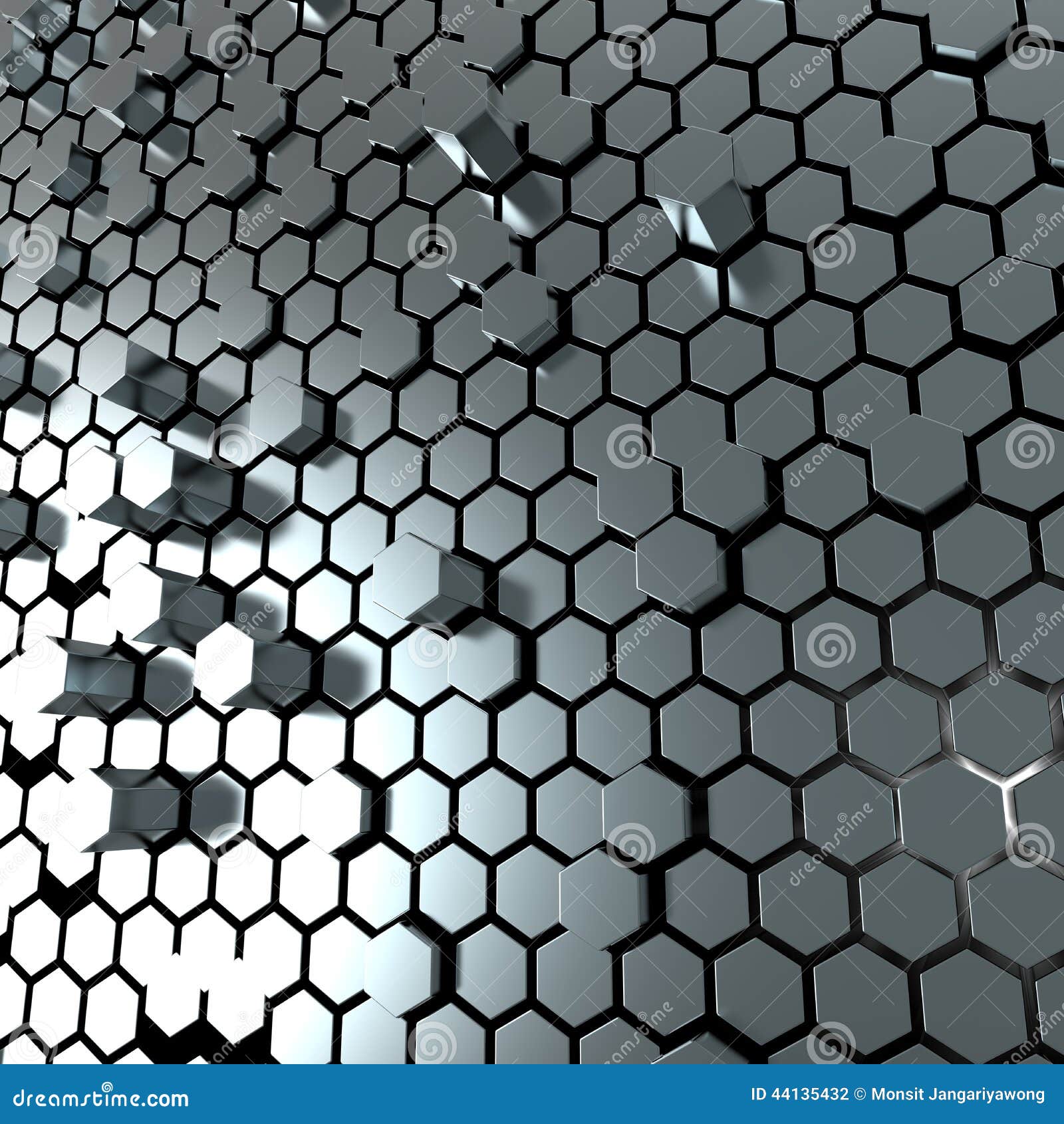 Shiny Hexagon Metal Plate Background Stock Illustration - Illustration ...