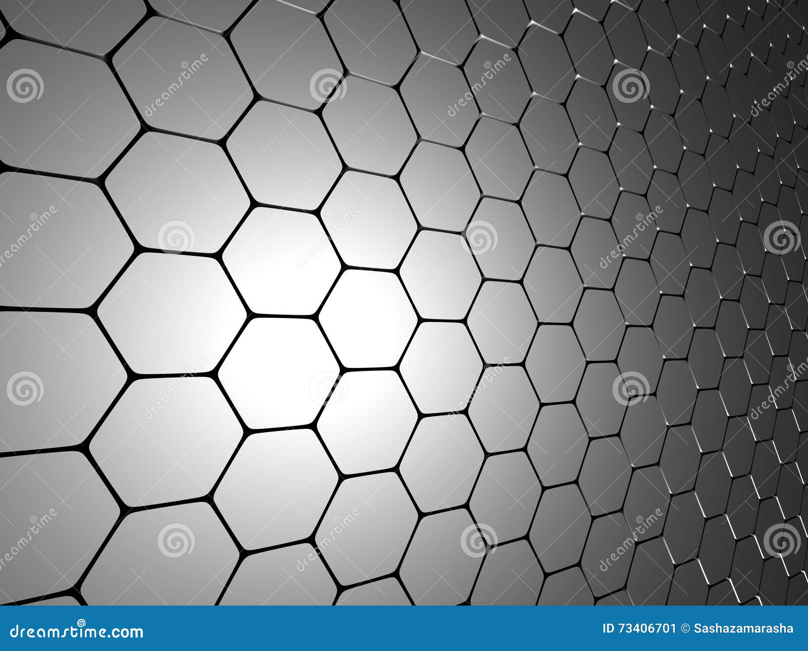 Shiny Hexagon Pattern Dark Metallic Silver Background Stock ...