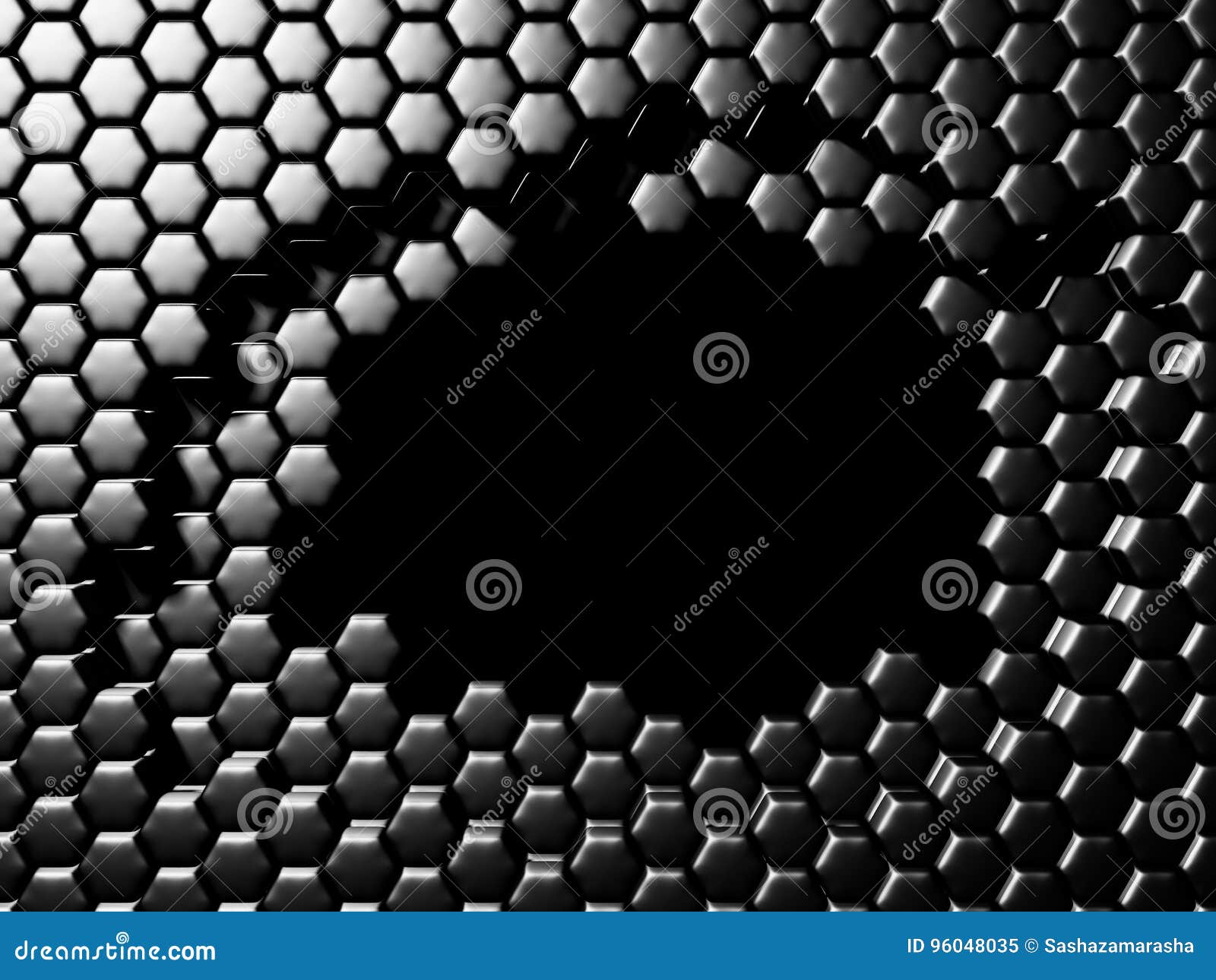 Shiny Hexagon Pattern Dark Metallic Silver Background Stock ...
