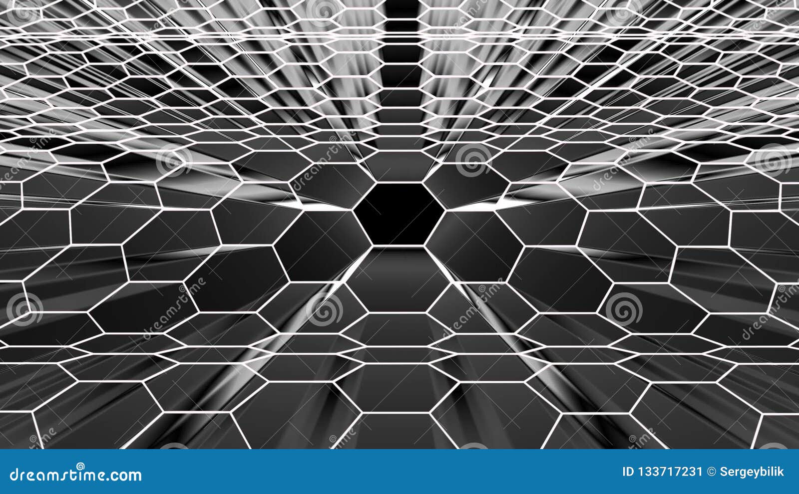 Shiny Hexagonal Grid Net Waving Field Landscape Seamless Loop Drawing ...