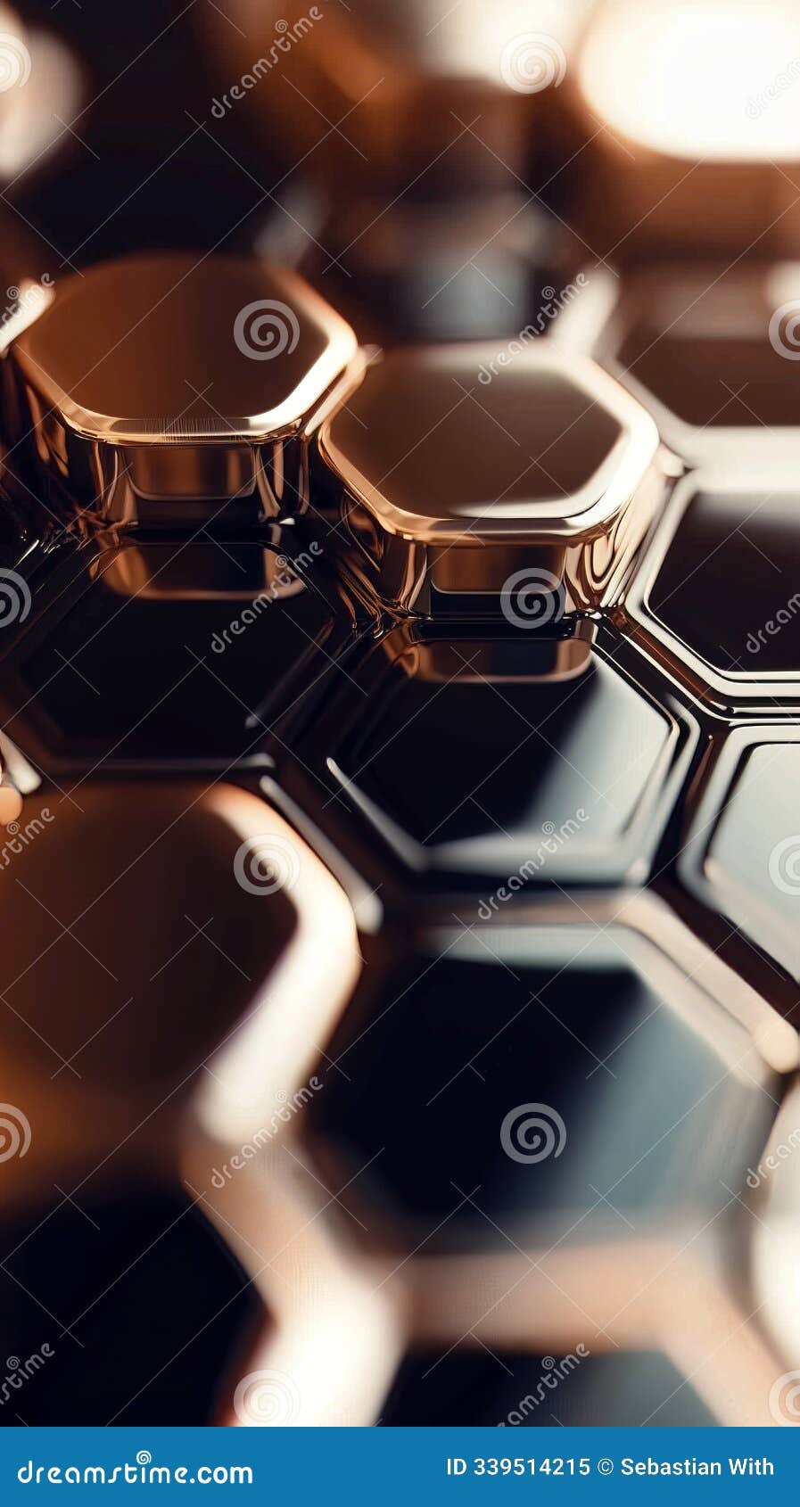 Shiny Hexagonal Patterns in Metallic Hues Create a Modern Aesthetic ...