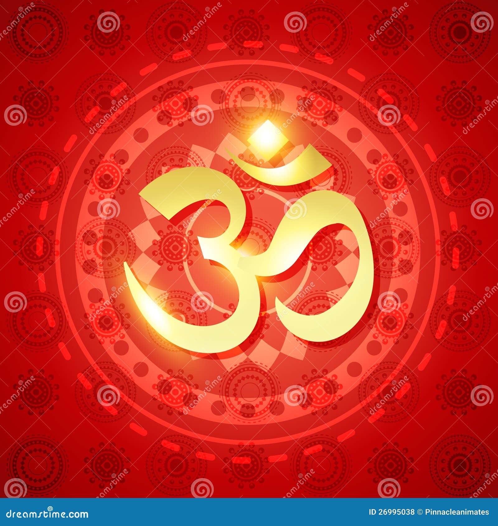 Shiny hindu om stock vector. Illustration of beautiful - 26995038
