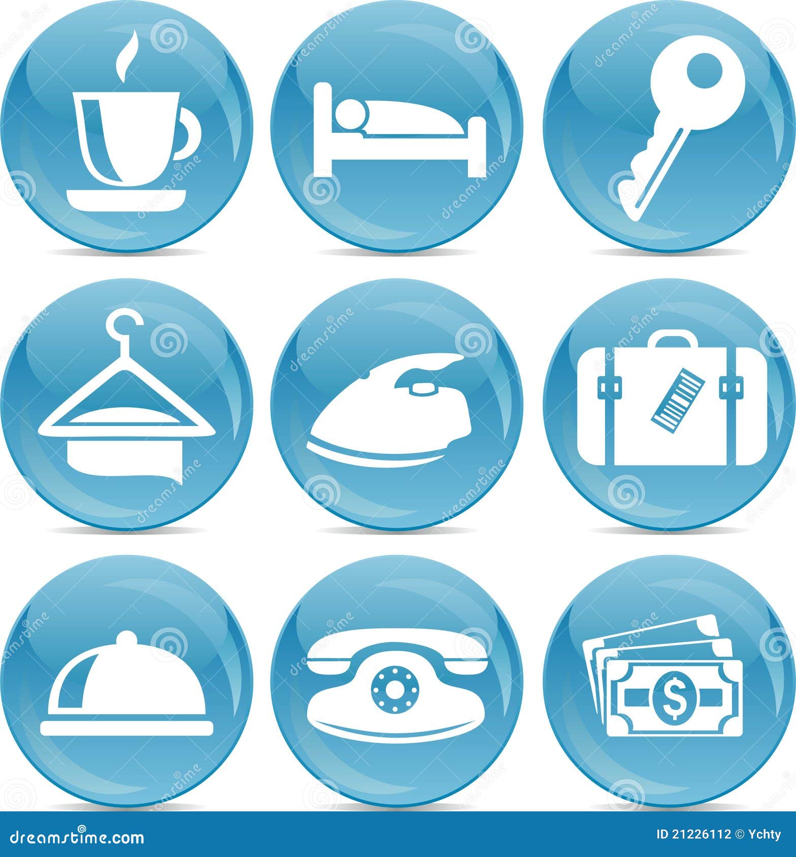 Shiny Hotel Icons in Vector Stock Vector - Illustration of sphere, boat ...