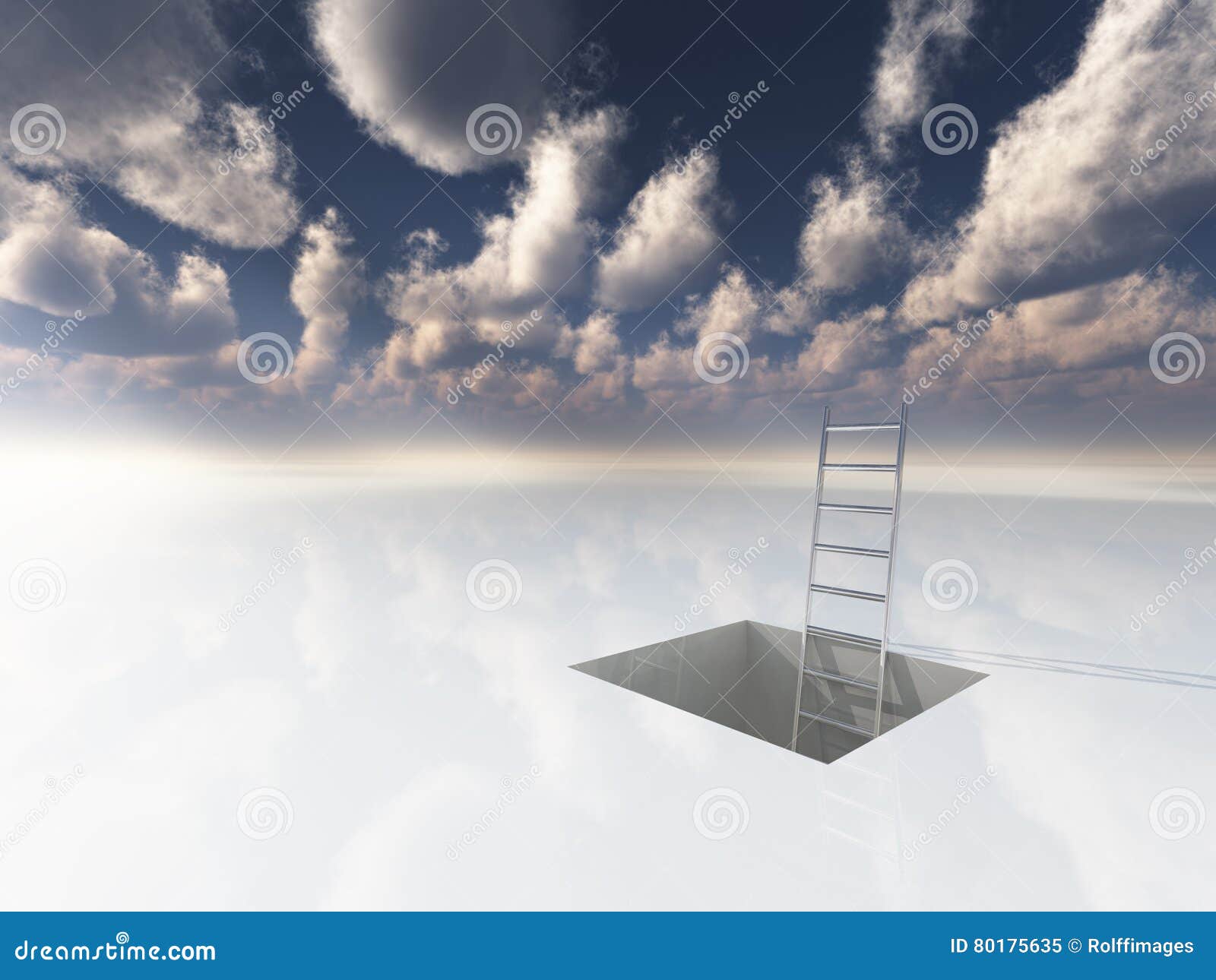 Shiny Ice hole and ladder stock illustration. Illustration of peaceful ...