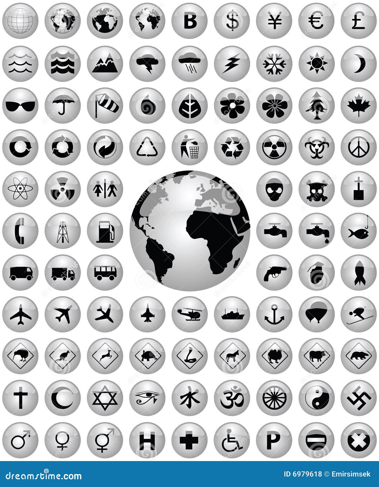 Shiny icon collection stock vector. Illustration of religion - 6979618