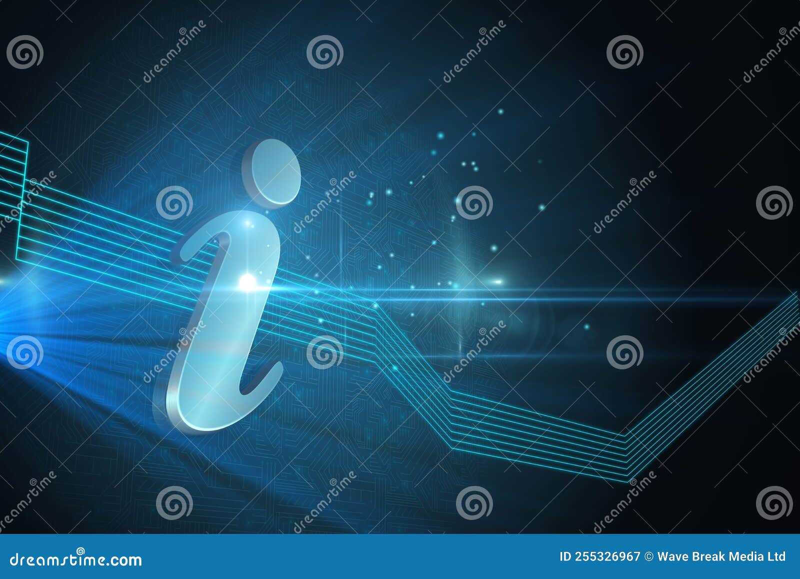 Shiny Information Icon on Black Background Stock Illustration ...