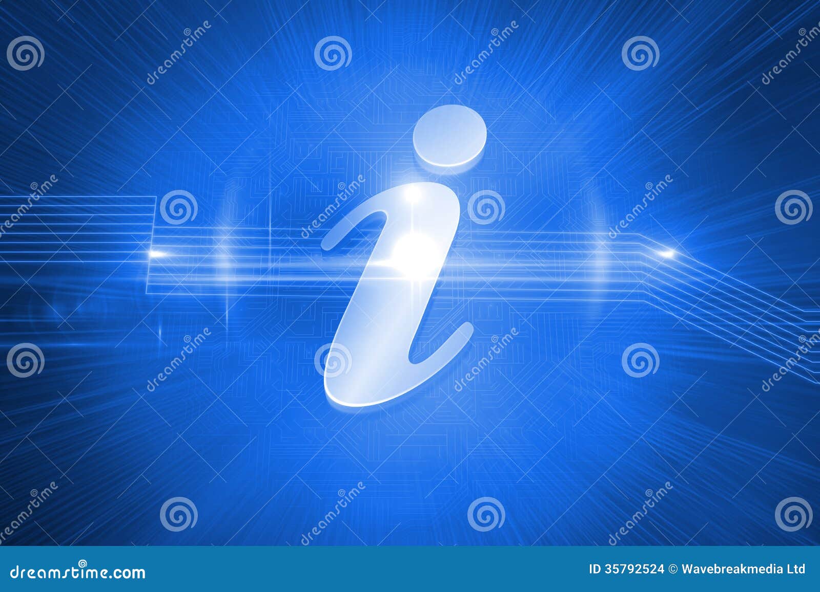 Shiny Information Icon on Blue Background Stock Illustration ...