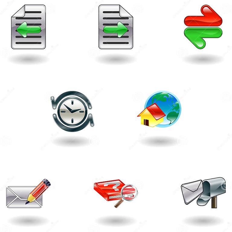 Shiny Internet Browser Icon Set Stock Vector - Illustration of home ...