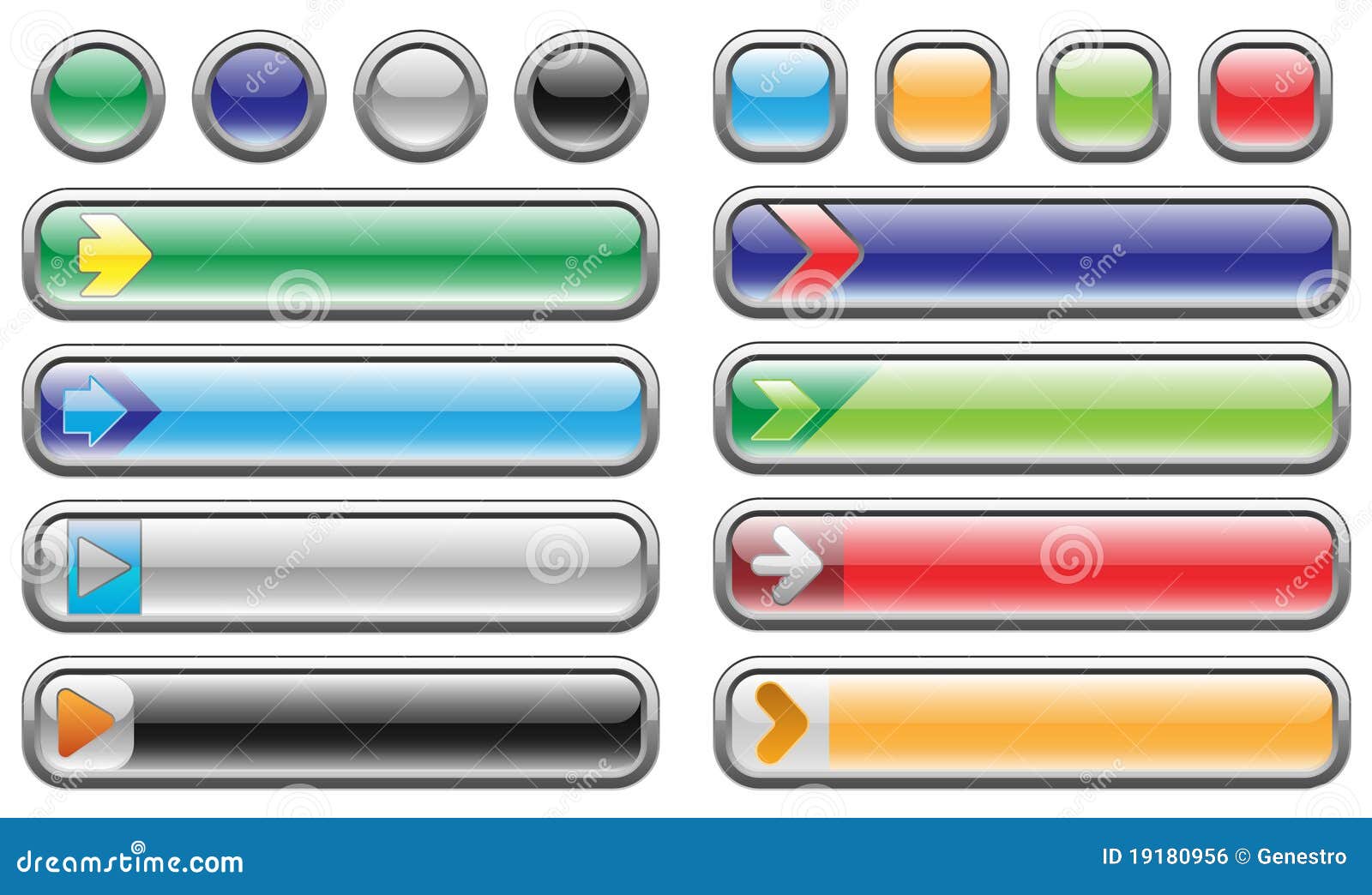 Shiny internet buttons set stock vector. Illustration of shiny - 19180956