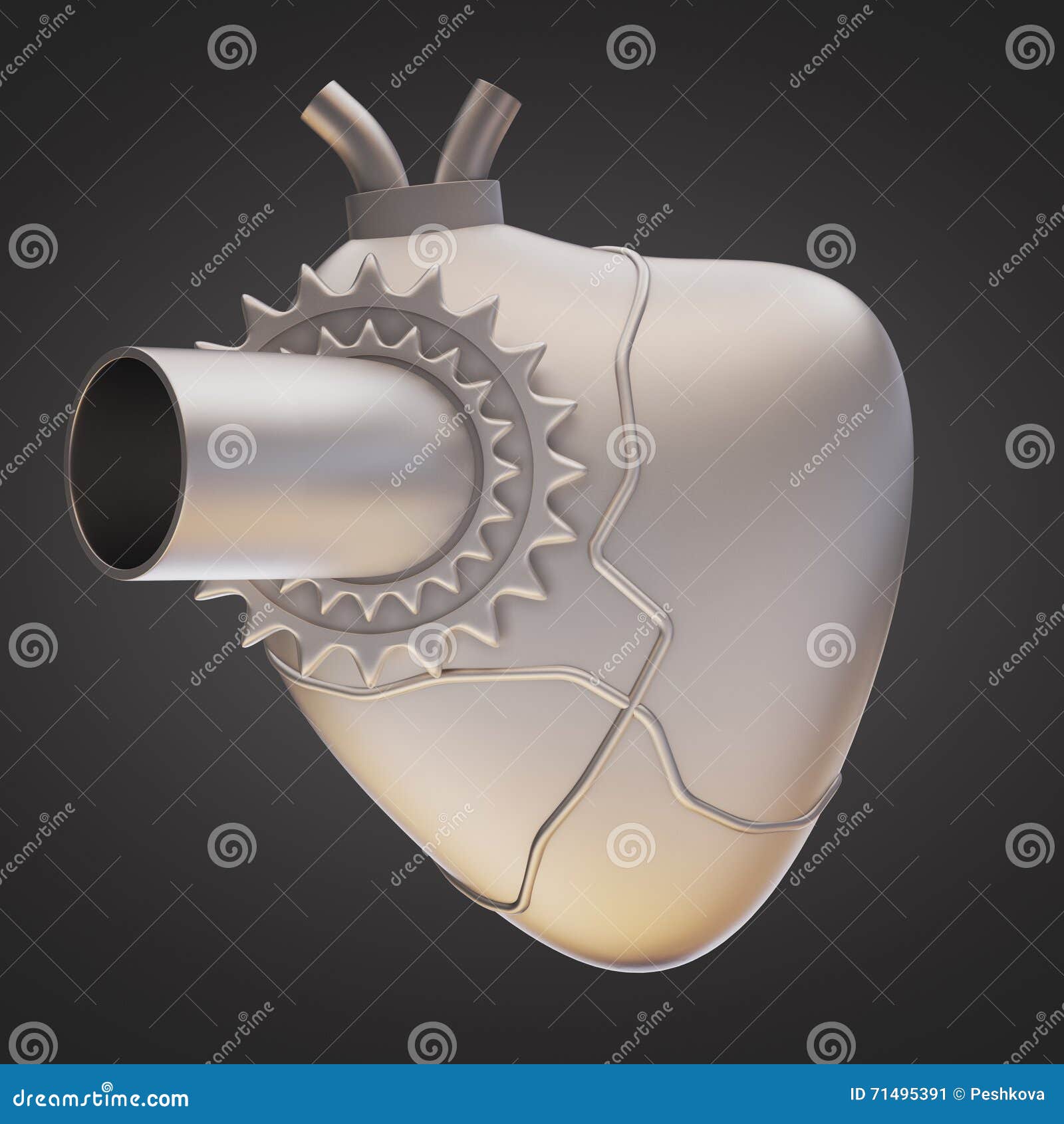 Iron Heart Anatomy Tattoo Sketch. Heart With Flame Vector Illustration ...