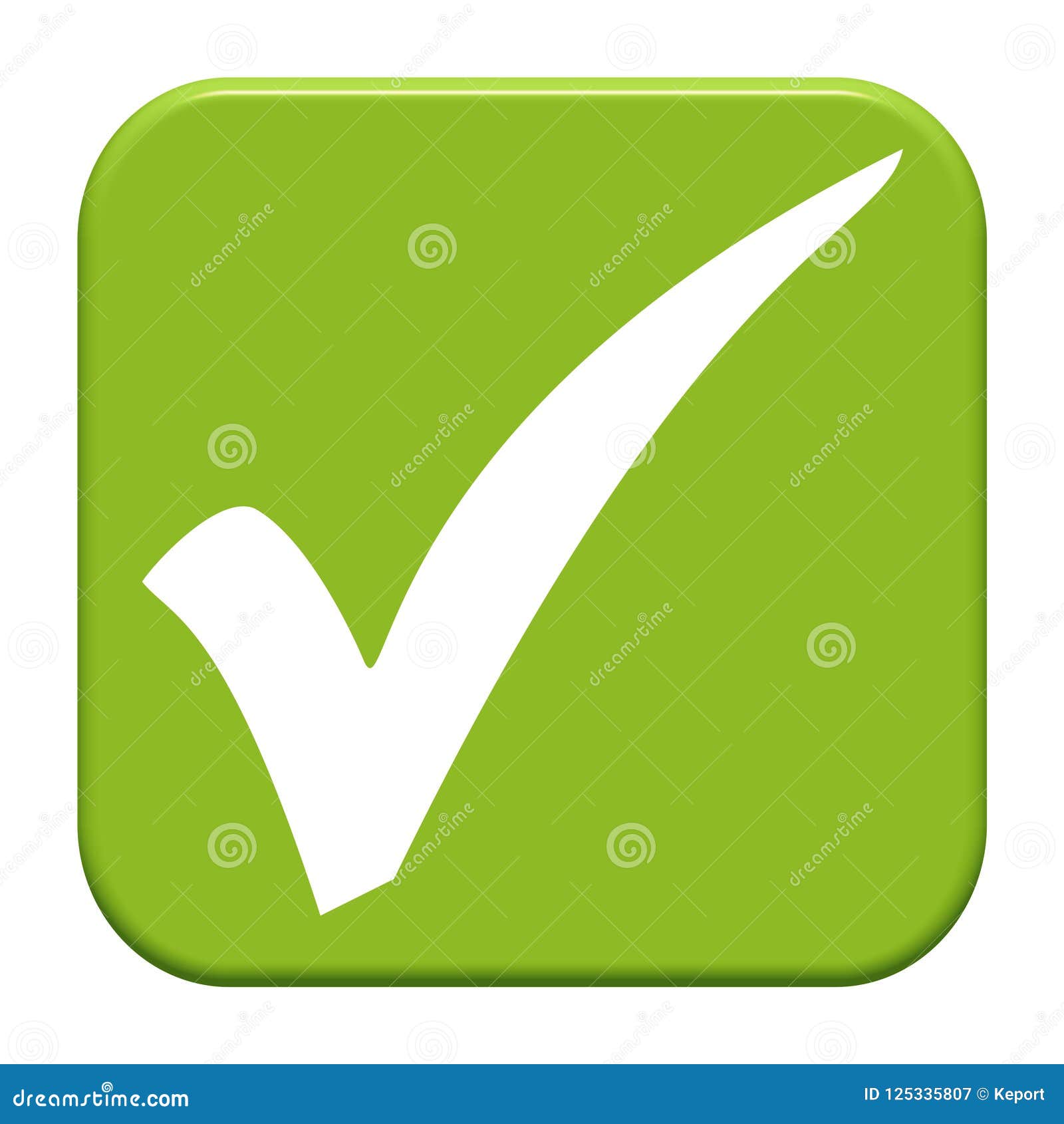 Green Button: Tick stock illustration. Illustration of approved - 125335807