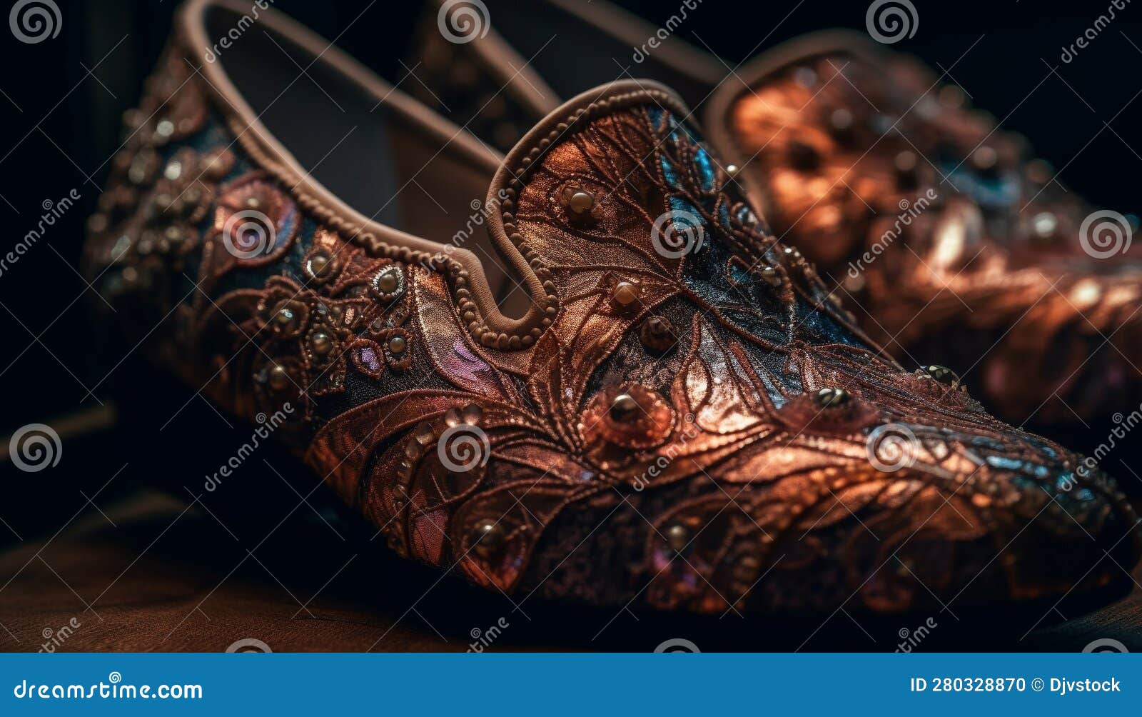 Shiny Leather Clogs, a Pair of Elegant Footwear for Men Generated by AI ...