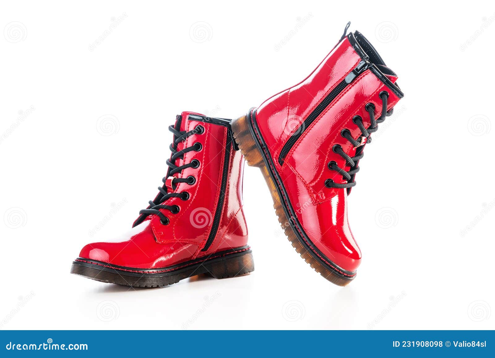Shiny Leather Shoes. Shining Boots Isolated Stock Photo - Image of ...