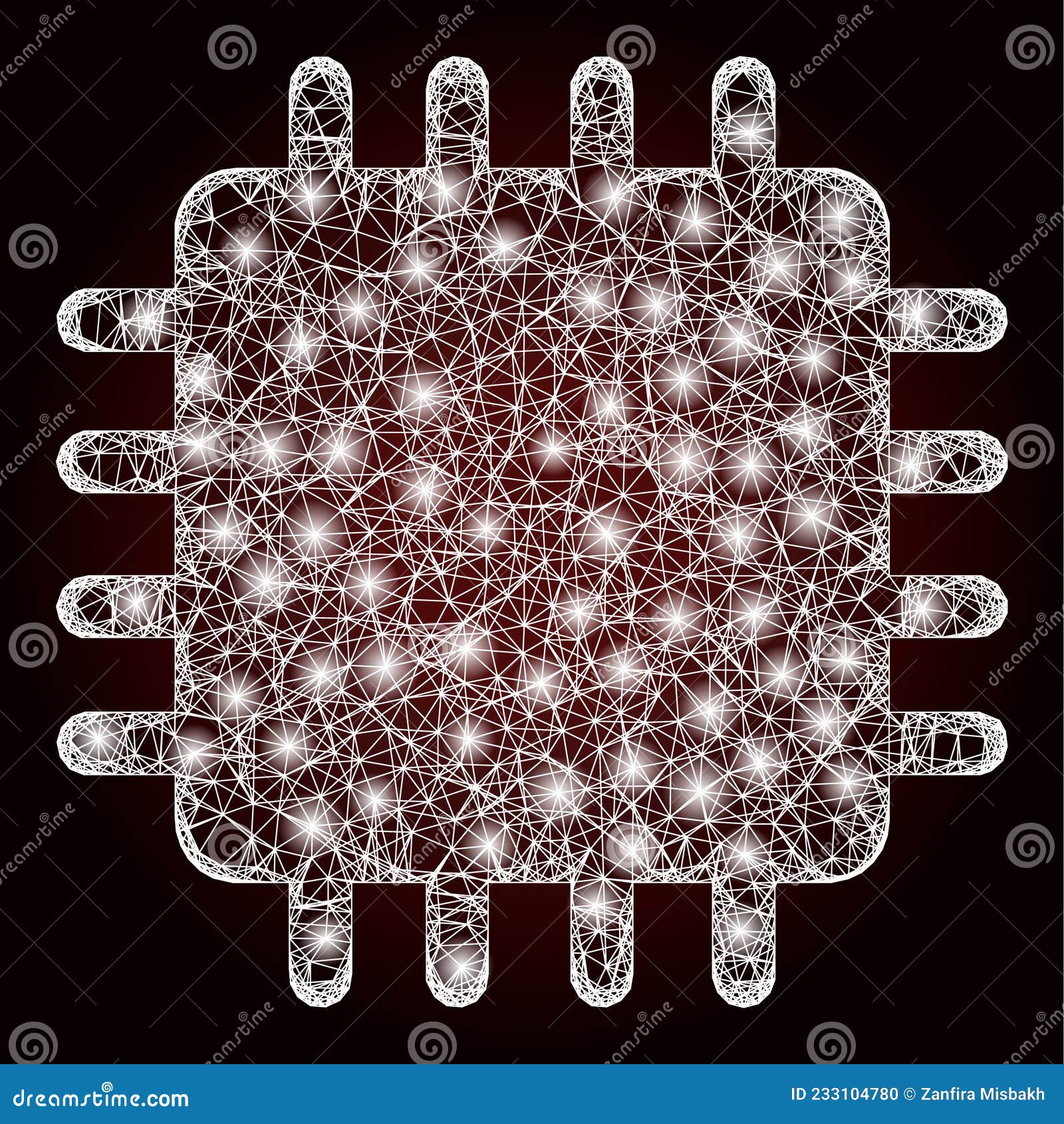 Shiny Linear Mesh Chip with Lightspots Stock Vector - Illustration of ...