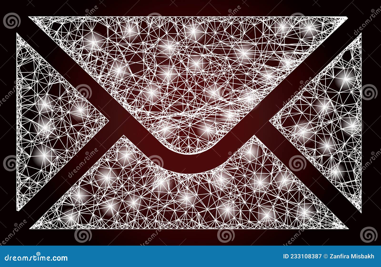 Shiny Linear Mesh Envelope with Lightspots Stock Vector - Illustration ...