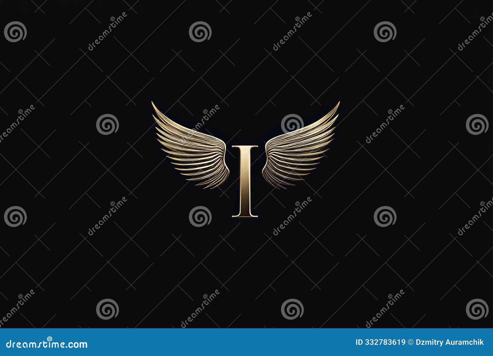 Shiny Logo Emblem Pair of Wings Stock Illustration - Illustration of ...