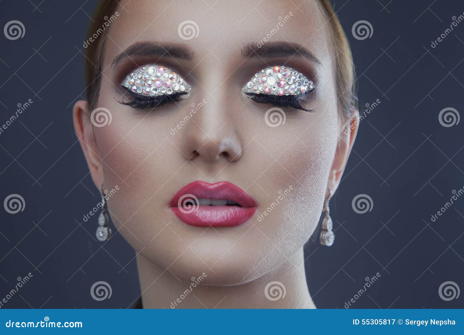 Shiny make-up stock image. Image of headshot, human, colors - 55305817
