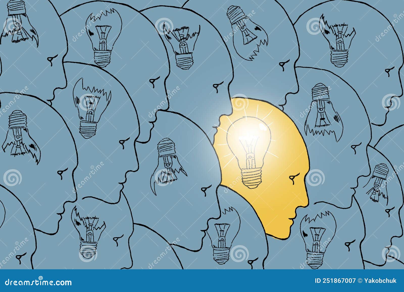 Collective Thinking, Creativity and Teamwork Stock Image - Image of ...