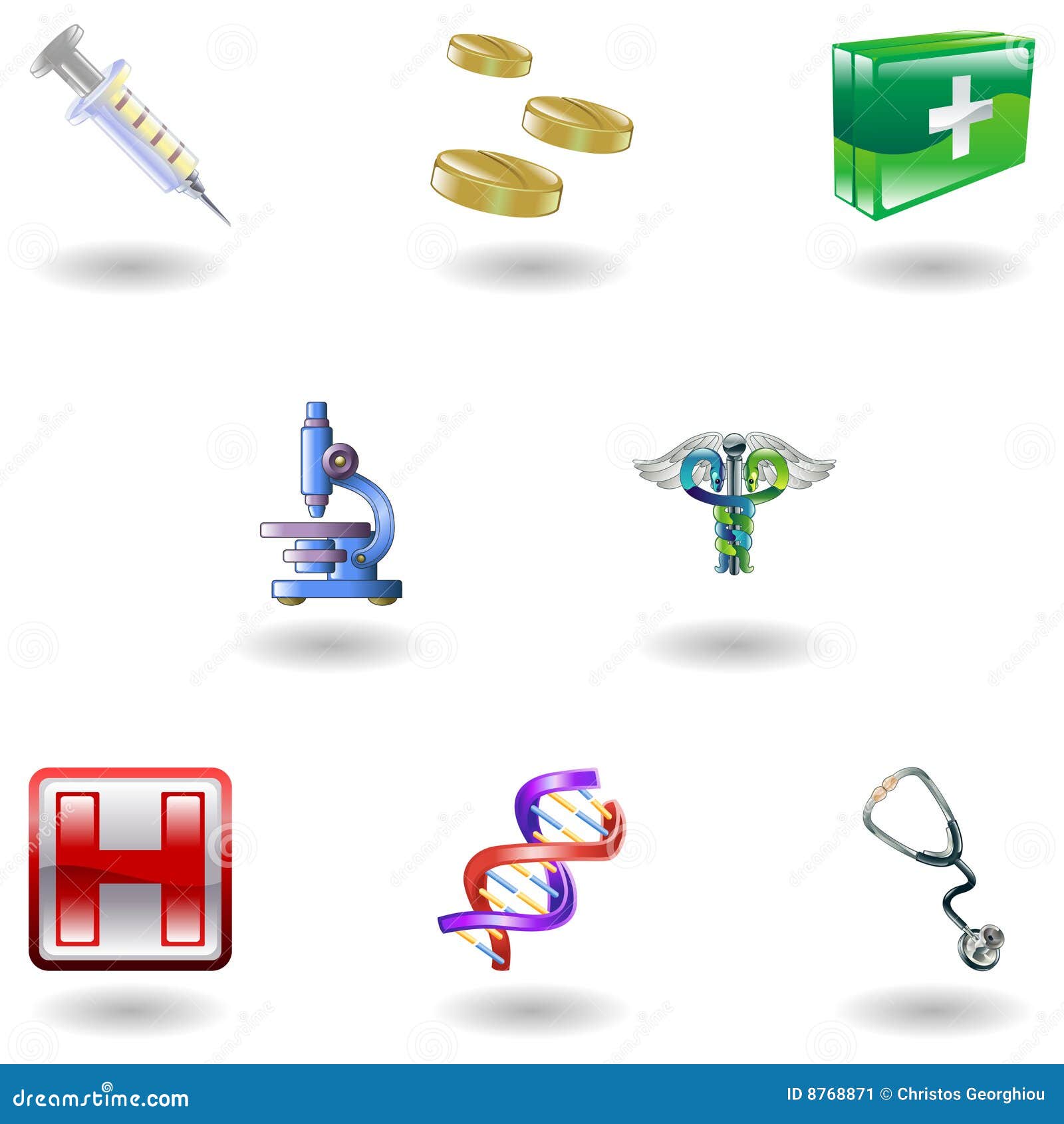 Shiny Medical Icons stock vector. Illustration of internet - 8768871