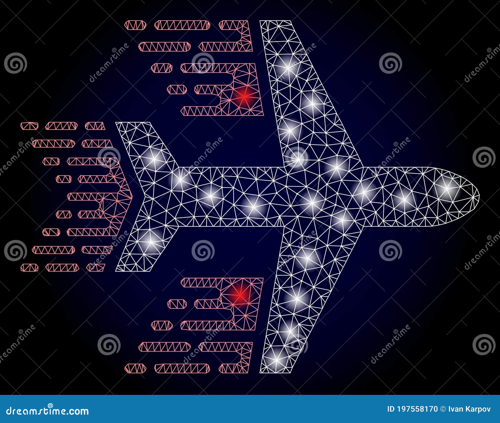 Bright Web Network Aircraft with Lightspots Stock Vector - Illustration ...
